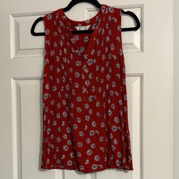 Market & Spruce | Tops | Market Spruce Dark Orange Floral Tank Top ...